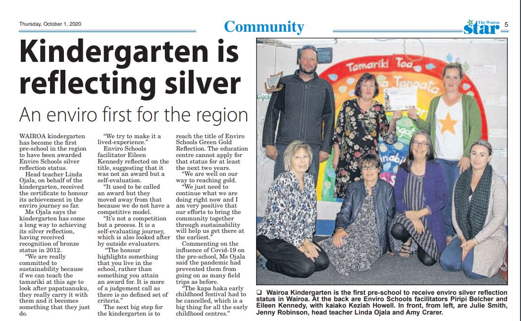 Enviroschools | Wairoa Kindergarten – working together towards a ...